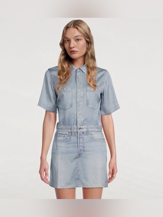 rag & bone | Dresses | Rag Bone Miramar Liquid Light Wash Faux Denim ...